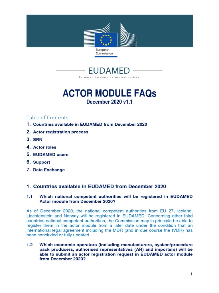 EUDAMED MD Actor Module Q-A en | PDF | Medical Device | Computing