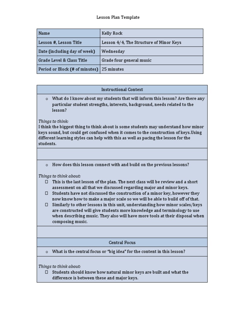 Lesson Plan 4-Unit Plan | PDF | Lesson Plan | Education Theory