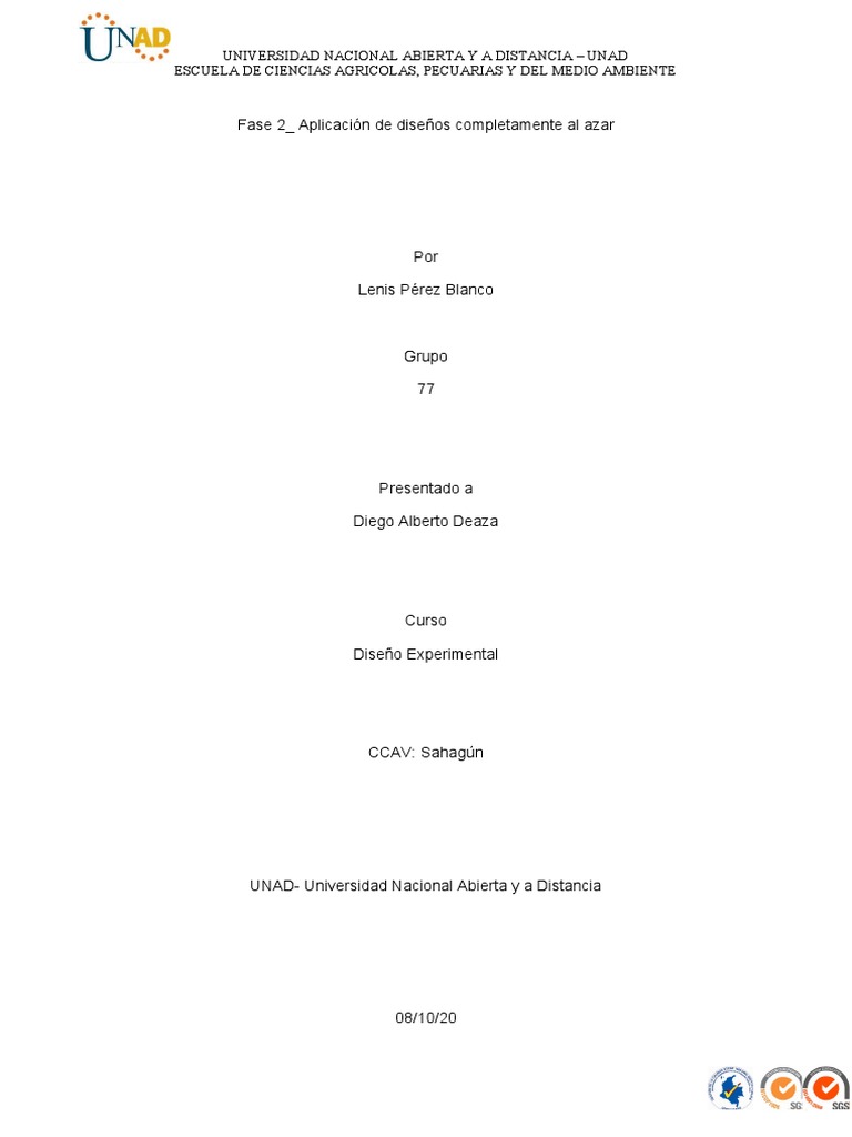 Fase 2 - Aplicacion de Diseños Completamente Al Azar | Descargar gratis ...