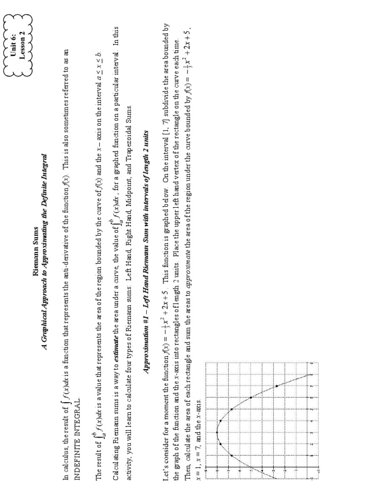 Unit 6 Lesson 2 Notes HW | PDF | Area | Integral