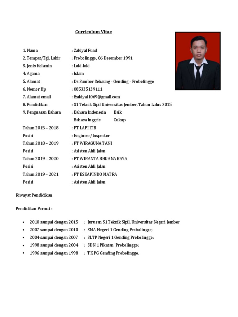 Zakiyal Fuad CV+Rev Kerja | PDF