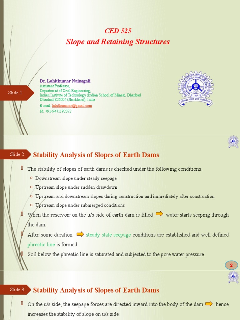 Slope and Retaining Structures: Slide 1 | PDF | Soil Mechanics ...