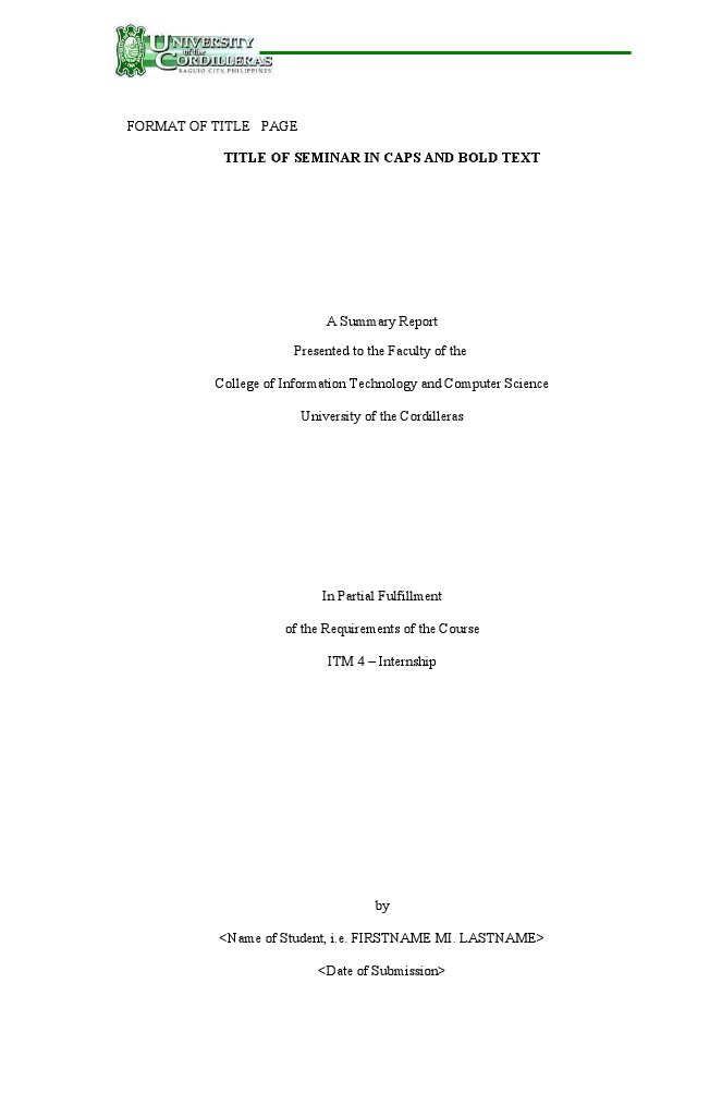 Seminar Report Format Guide | PDF
