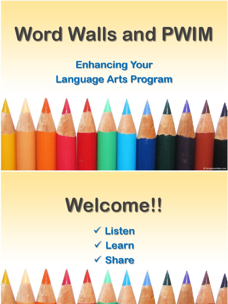 Word Walls and PWIM: Enhancing Your Language Arts Program | PDF ...