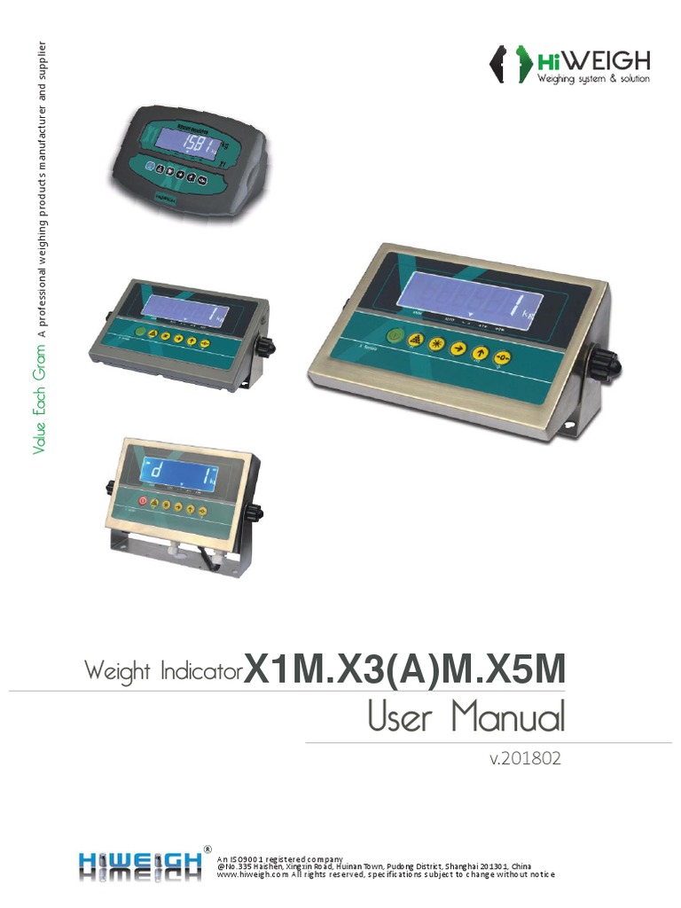Sartorius X1/X3 Weight Indicator Manual | PDF | Electricity | Electronics