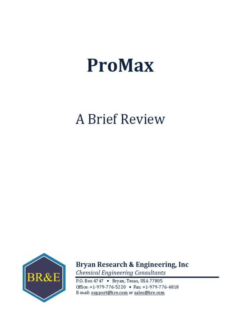 Promax: A Brief Review | PDF | Distillation | Heat Exchanger