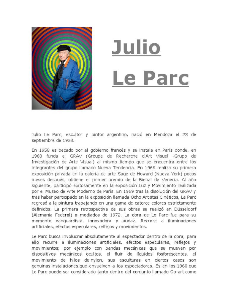Analisis Julio Le Parc | PDF | Estética | Escultura