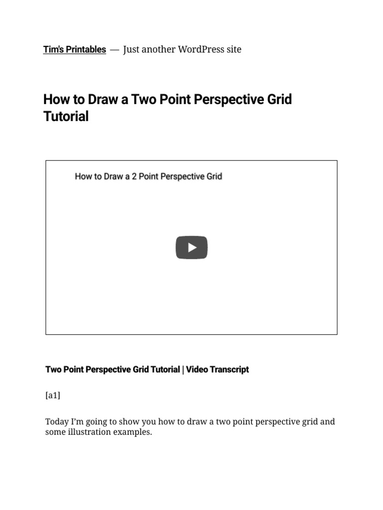 How To Draw A Two Point Perspective Grid Tutorial Pdf