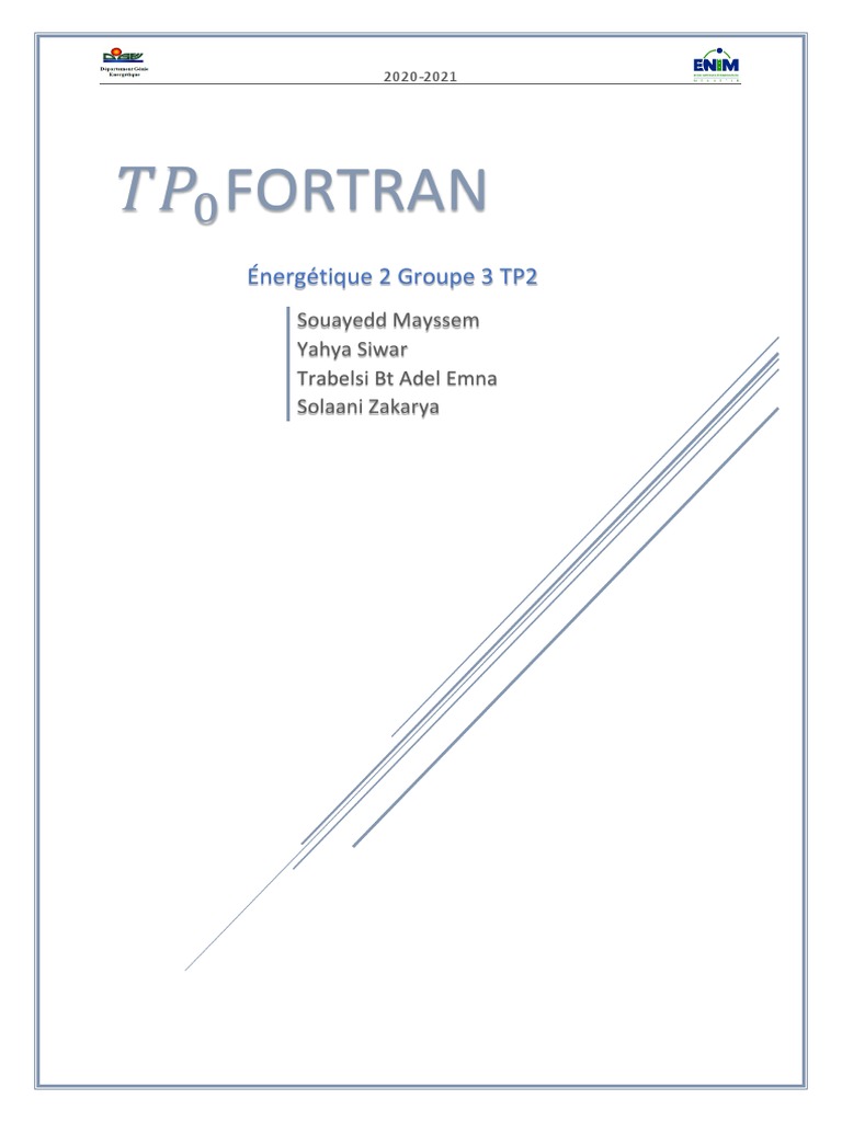 Fortran: Énergétique 2 Groupe 3 TP2 | PDF | Parameter (Computer Programming) | Software Development