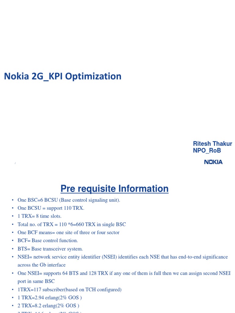 2G KPI Improvement PDF | PDF | Networks | Telecommunications Standards
