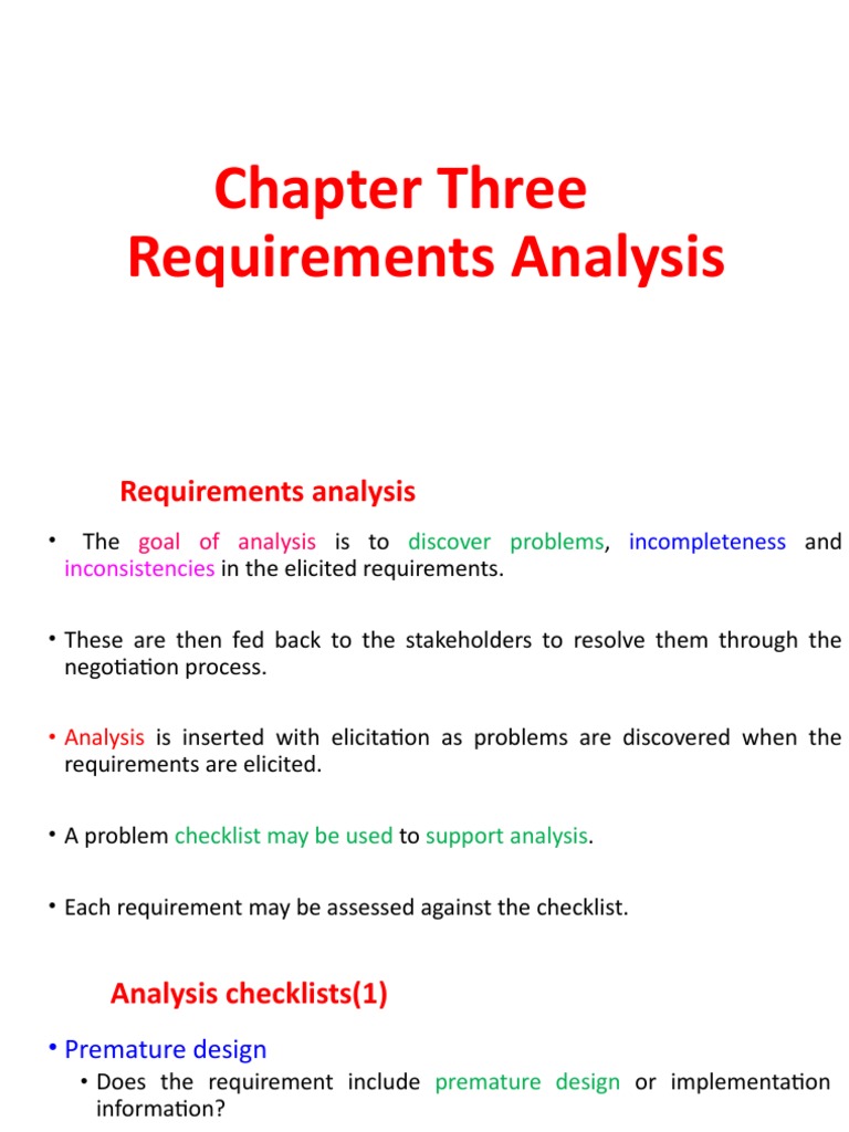 Chapter Three Requirements Analysis | PDF | Systems Engineering | Systems Science