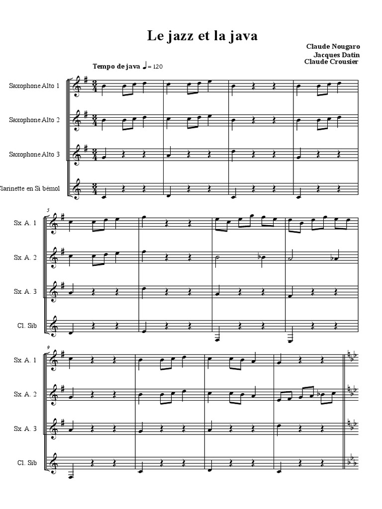 Le Jazz Et La Java | PDF | Alto Saxophone | Music Technology
