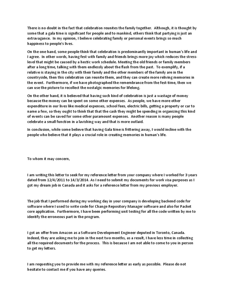 Essay On Celebration | PDF | Business