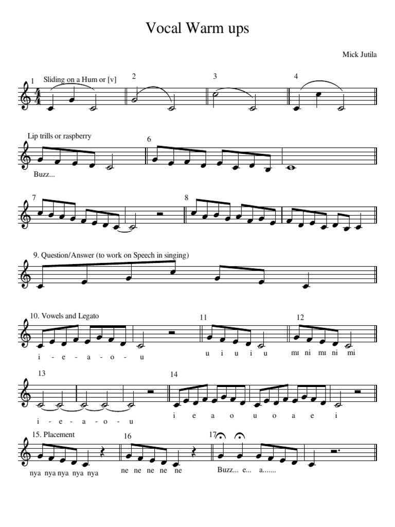 Vocal Warm Ups | PDF | Performing Arts | Human Voice
