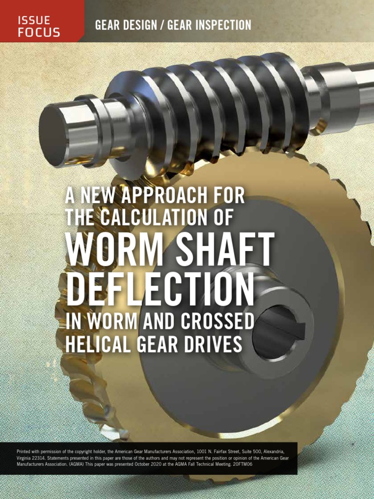 A New Approach For The Calculation Of: Worm Shaft Deflection | PDF ...