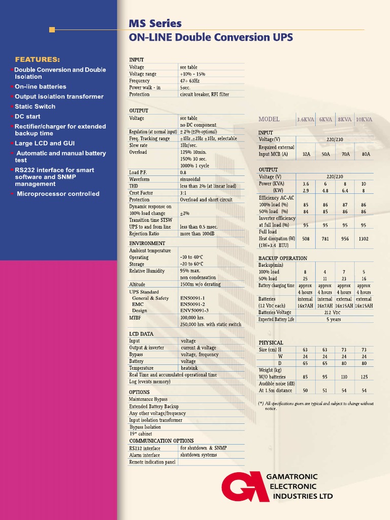 UPS Gamatronic | PDF