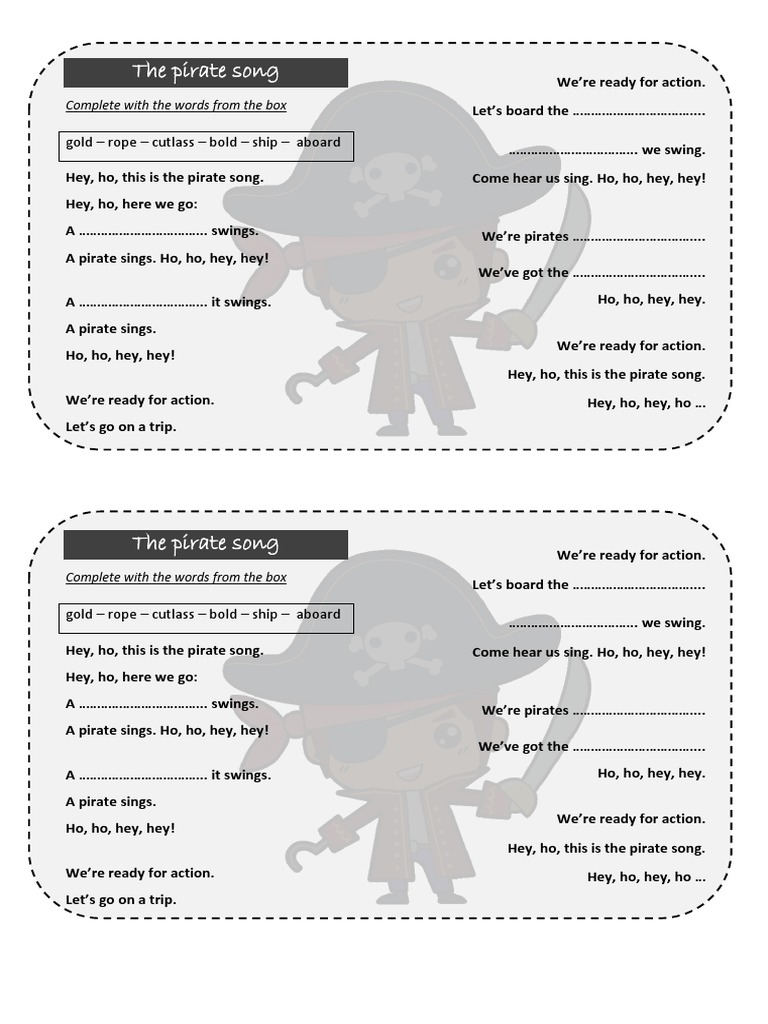Pirate Song Lyrics for Kids | PDF