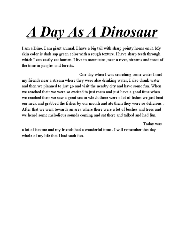 A Day in the Life of a Dinosaur | PDF