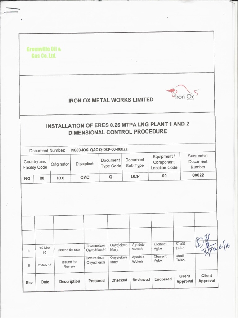 Dimensional Control Procedure | PDF | Pipe (Fluid Conveyance ...