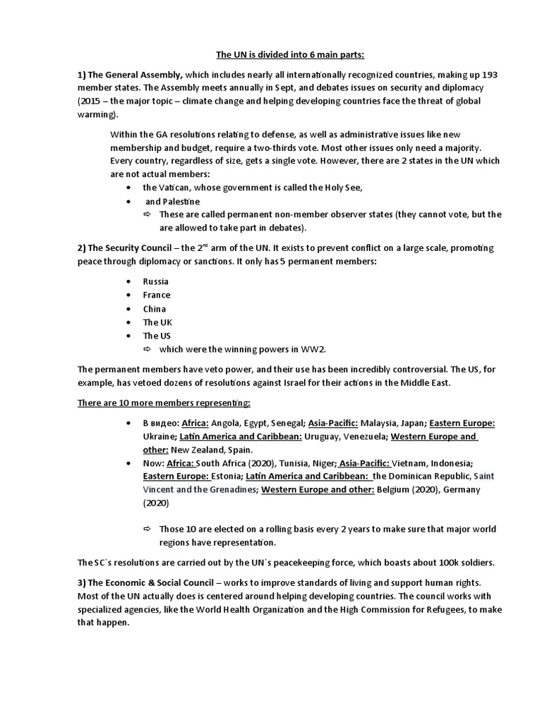 The Un Structure | PDF | United Nations | International Relations