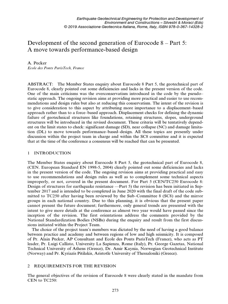 Development of The Second Generation of Eurocode 8 - Part 5: A Move ...