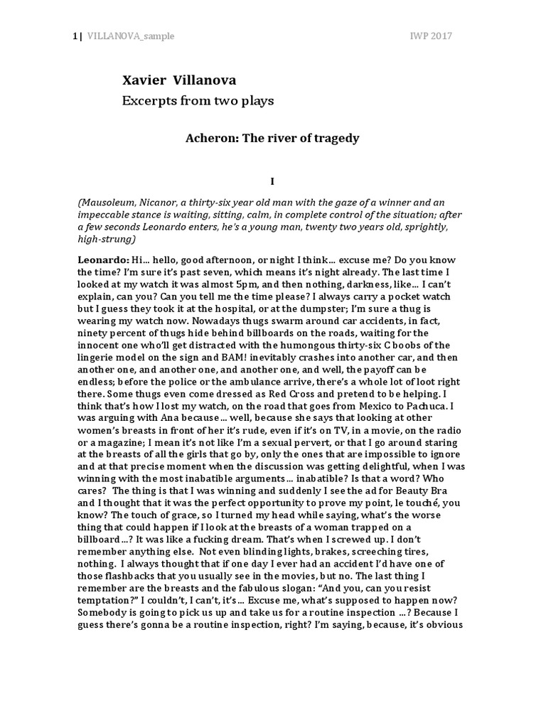 Excerpts From Two Plays: Xavier Villanova | PDF | Clothing