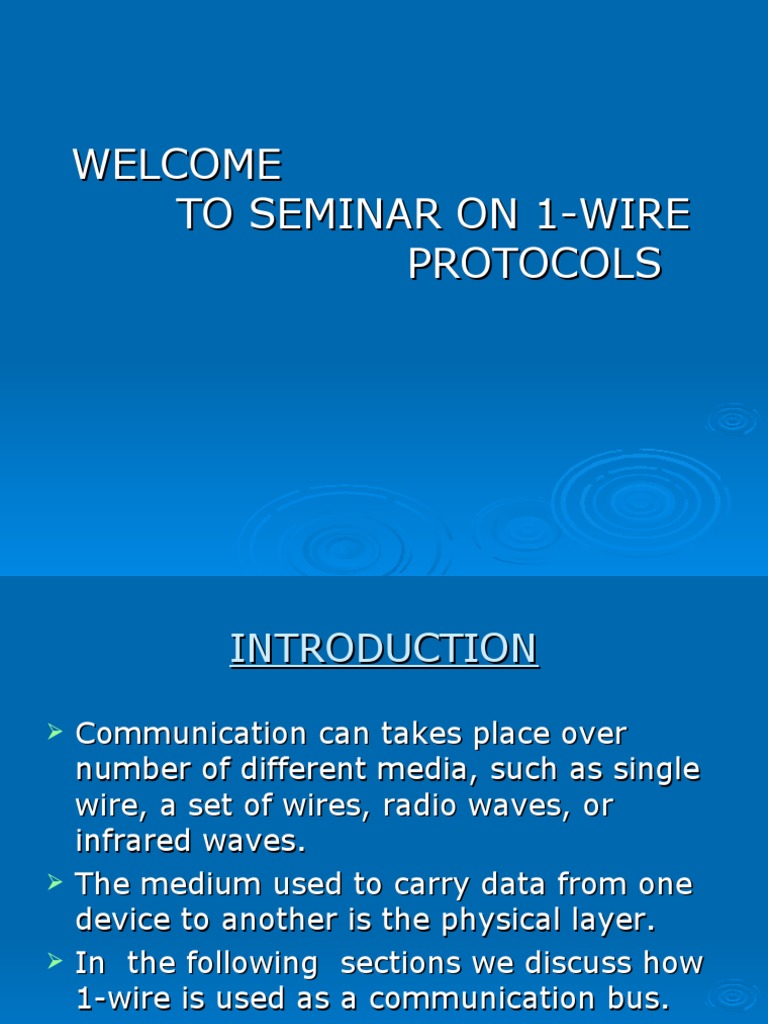 Welcome To Seminar On 1-Wire Protocols | Download Free PDF | Rectifier ...