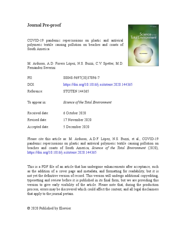 Journal Pre-Proof: Science of The Total Environment | PDF ...
