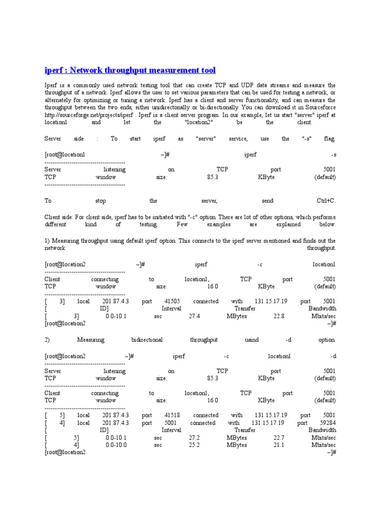 Iperf Procidure | PDF | Port (Computer Networking) | Transmission Control Protocol