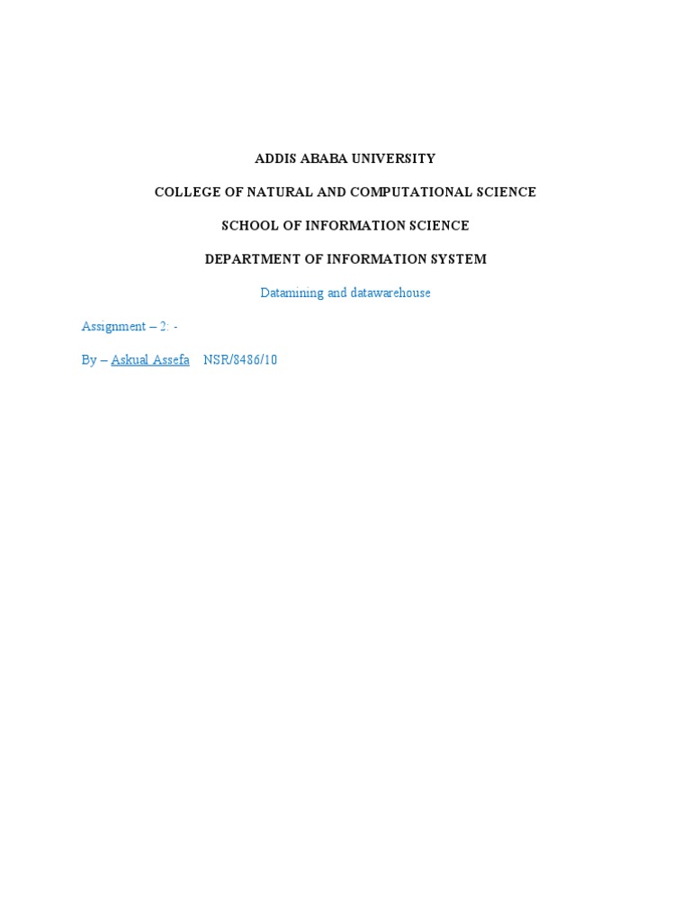 Addis Ababa University College of Natural and Computational Science ...