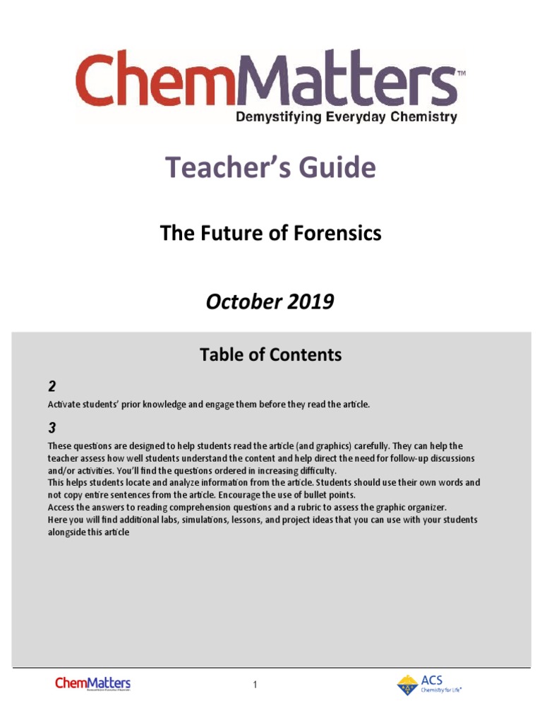 Teacher's Guide: The Future of Forensics | PDF | Forensic Science ...