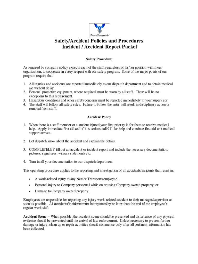 2 - Accident - Incident Report Forms | PDF | Traffic Collision | Safety