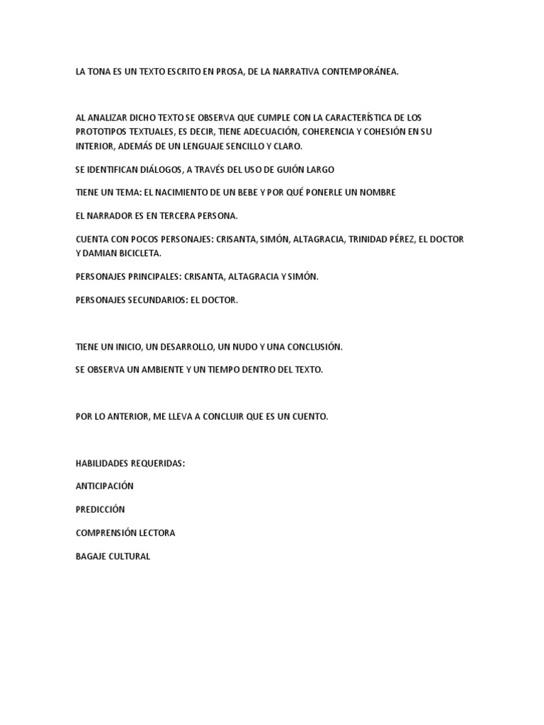 Análisis de La Tona | PDF