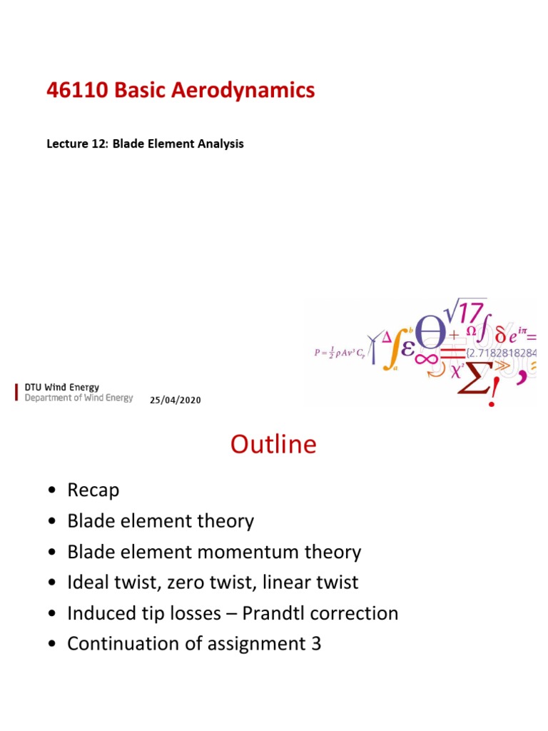Basic Aerodynamics: Lecture 12: Blade Element Analysis | PDF | Lift ...