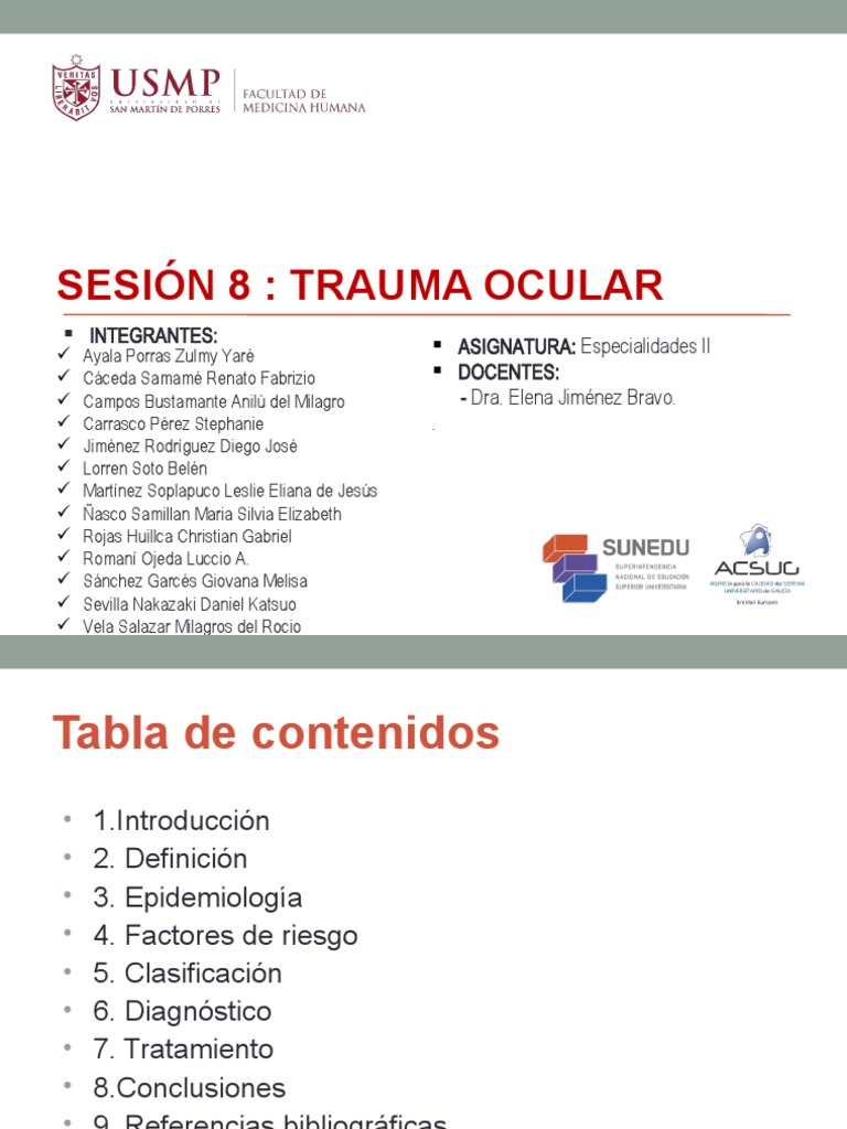 3 y 4 - Trauma Ocular y Cuerpo Extraño | PDF | Ojo humano | Lesión