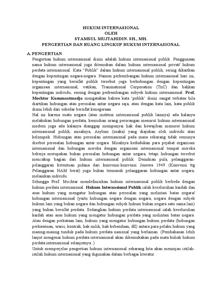 Pengantar Hukum Internasional Publik | PDF