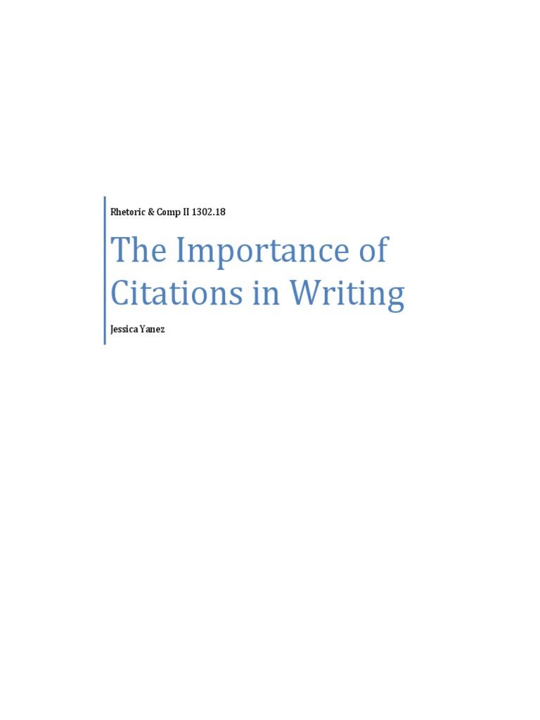 Importance of Citations | PDF | Citation | Writers