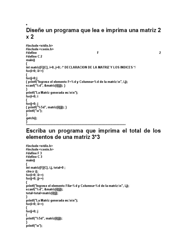 Programa que resuelve diversos ejercicios prácticos sobre el uso de ...