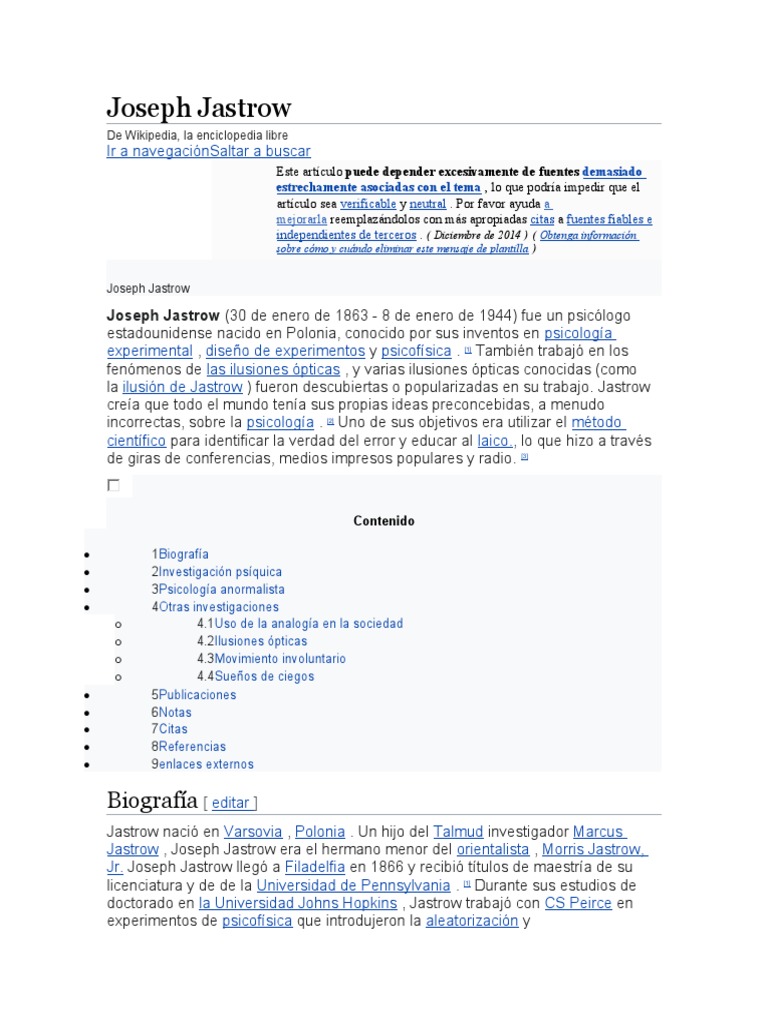 Joseph Jastrow | PDF | Wikipedia | Sueño