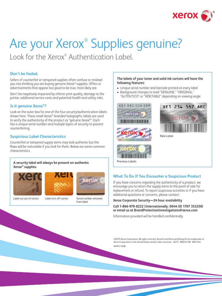 Are Your Xerox Supplies Genuine | PDF | Authentication | Security