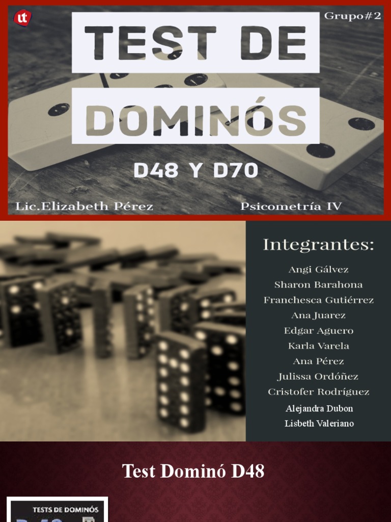 Presentación_Grupo_2_Test Dominós_D48 y D70_Psicometria_IV | PDF