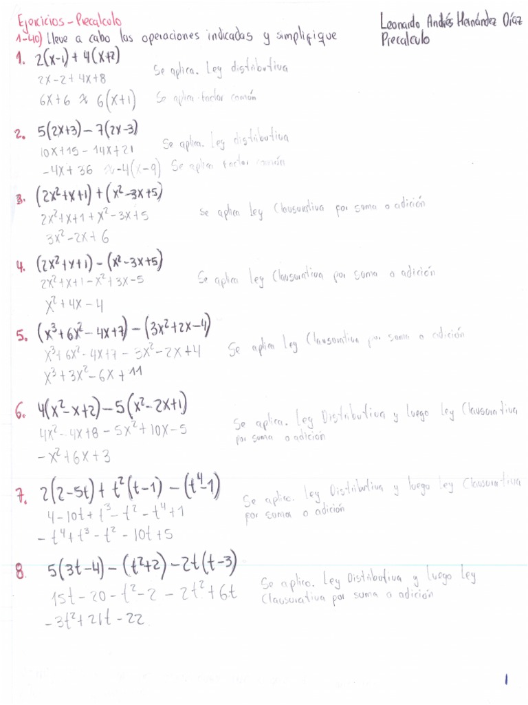 Precalculo - 1ra Guía de Ejercicios Resueltos | PDF