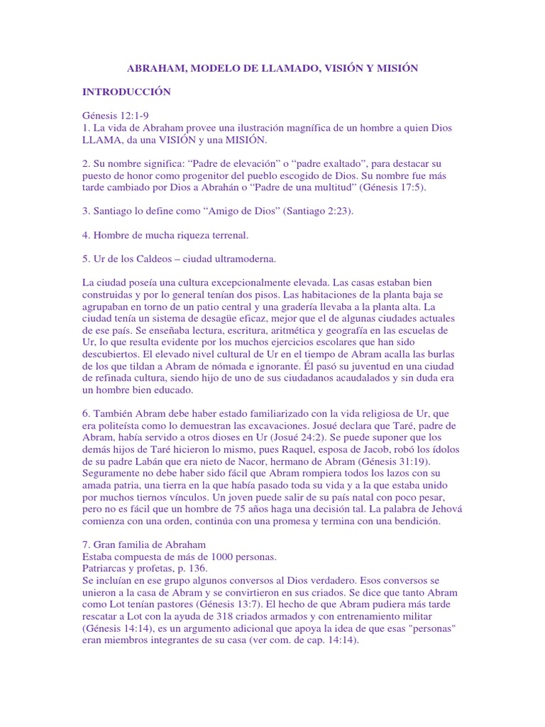 La Misión y Visión de Abraham | PDF | Abrahán | Jesús