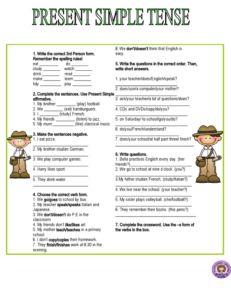 Simple Present Worksheet Versión 02 | PDF | English Language | Cognition