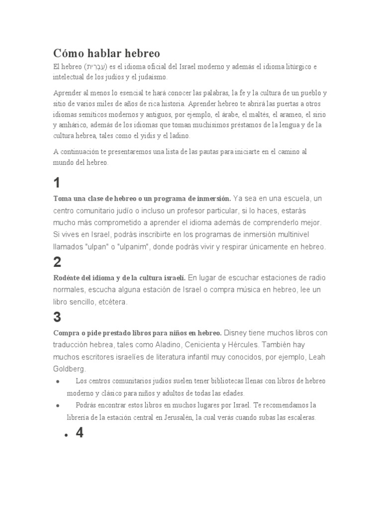Aprende hebreo: Guía para principiantes | PDF | Lenguaje hebreo | Judios