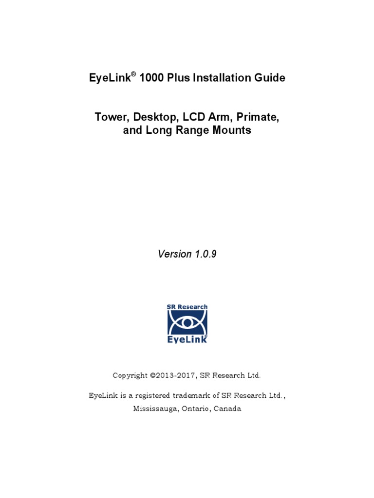 EyeLink 1000 Plus Installation Guide 1.0.9 | PDF | Personal Computers ...