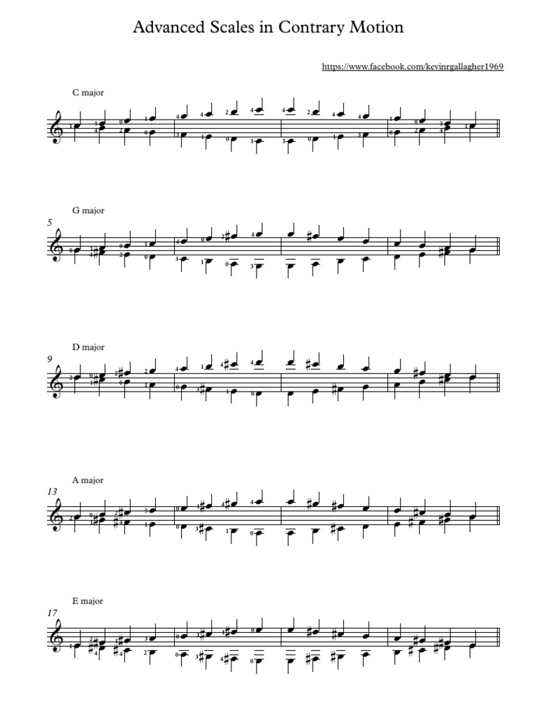 Advanced Contrary Motion Scales | PDF