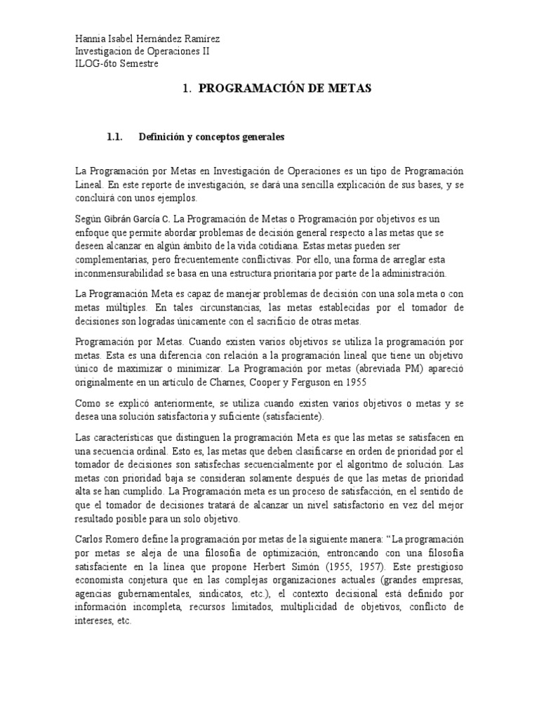 Introducción a la Programación por Metas | PDF | Programación lineal ...