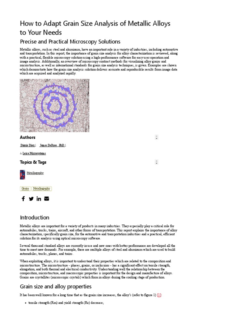 How To Adapt Grain Size Analysis of Metallic Alloys To Your Needs ...