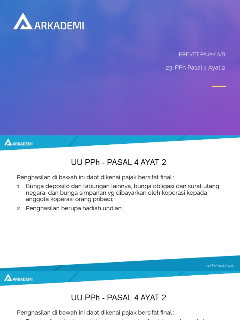 PPh Final Pasal 4 Ayat 2: Objek dan Tarif | PDF